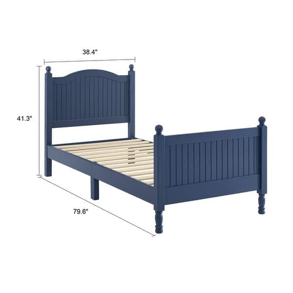 MUSEHOMEINC Wooden Twin Bed Frame with Headboard & Footboard Designed ...