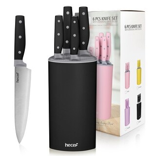 Stainless Steel 6 Pcs Kitchen Knife Set with Block - Bed Bath & Beyond ...