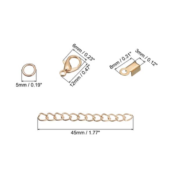 Fold Over Cord End with Lobster Claw Clasps, Extension Chains, Jump ...