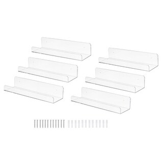 6Pcs Acrylic Floating Shelf 15 Inch Floating Wall Mounted Shelves ...
