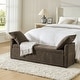 Franco Modern Upholstered Storage Bench with Two Throw Pillows - Bed ...