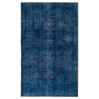 ECARPETGALLERY Hand-knotted Color Transition Dark Blue Wool Rug - 5'11 ...