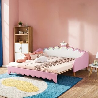 Twin Extending Daybed with LED Lights,Upholstered Princess Daybed - Bed ...