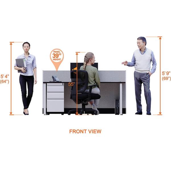 Open Office Workstation 39H 4pack X Cluster Unpowered - Bed Bath ...