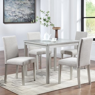 Wooden Dining Square Table Set,Kitchen Table for Small Space,4 Person ...