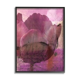 Stupell Abstract Pink Distressed Tulip Collage Framed Giclee Art by ...
