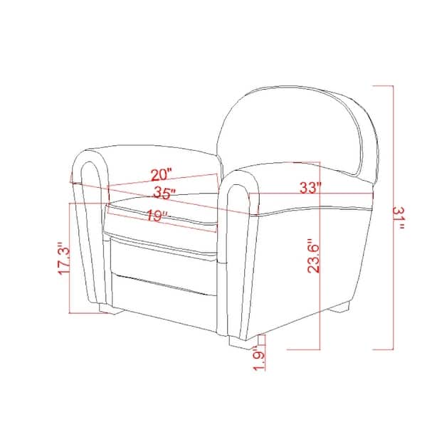 Pasargad Home Genuine Leather Paris Club Chair, Brown - On Sale - Bed ...