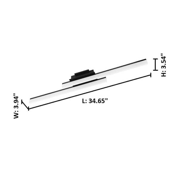 Eglo Palmital 1 LED Ceiling Light w/ Matte Black Finish and Satin Shade ...