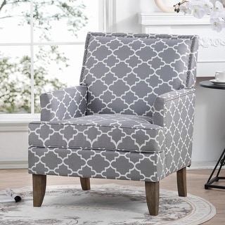 Printed Fabric Pattern Accent Chairs High Back Sofa Modern Arm Chairs ...