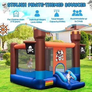 Pirate-Themed Inflatable Bounce Castle with Large Jumping Area - Bed ...