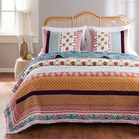 Greenland Home Fashions Shangri-La 100% Cotton Geometric Art Quilt Set ...