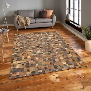 Jean Label Handmade Leather Hide Rug 5'X8' - 5' x 8' - Bed Bath ...