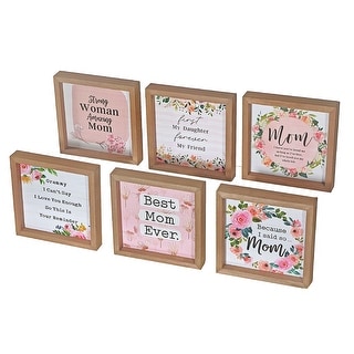 Framed Square Wood Block Mom Grandma Daughter - Set of 6 - Bed Bath ...