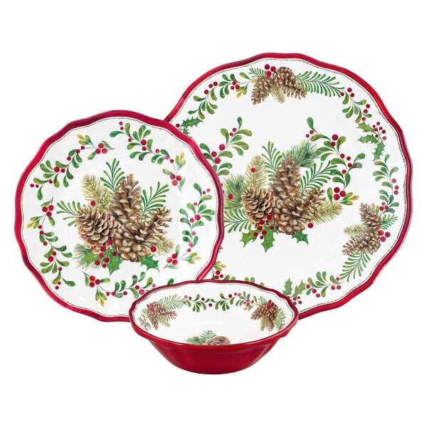 UPware 12-Piece Melamine Dinnerware Set, Includes Dinner Plates, Salad ...