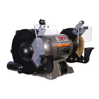 Jet 577128 Shop Bench Grinder JBG 8W with Grinding Wheel and Wire Wheel ...