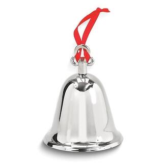 Curata Nickel-Plated Red Ribbon Engraveable Bell Ornament - Bed Bath ...
