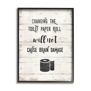 Stupell Changing Toilet Paper Funny Framed Giclee Art, Design by Amanda ...