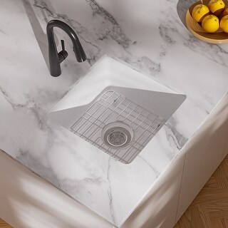 Eridanus 18-inch Square Kitchen Sink or Bar Sink - 18"L x 18"W x 10"H ...