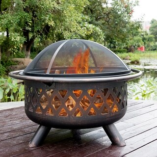 Iron Fire Pit Outdoor Fire Pits for Outside Patio, Backyard Garden ...