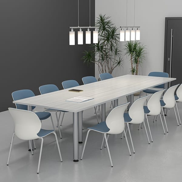 12 Person Rectangular Conference Table Power And Data Units Post Legs ...