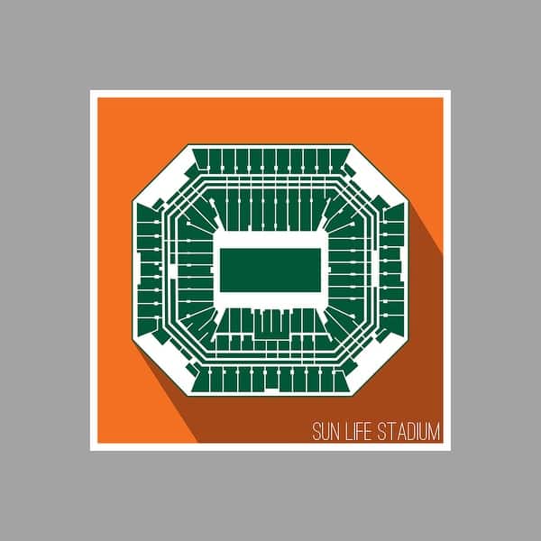 Miami Hurricanes - Sun Life Stadium (24x24 Poster) College Football ...