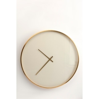 White w/Gold Simple Dial Clock Dia30" - Bed Bath & Beyond - 40844016