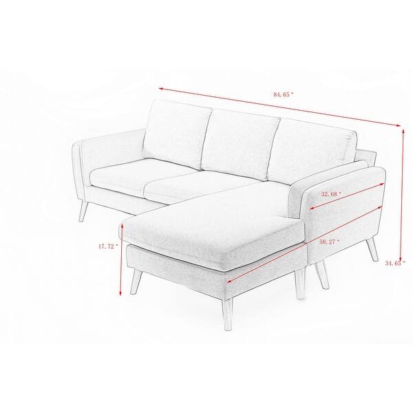 L-shaped sofa with footrests can be left and right interchangeable ...