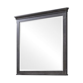 Eli 44 Inch Mirror, Wood Frame, Crown Molding, Classic Weathered Brown ...
