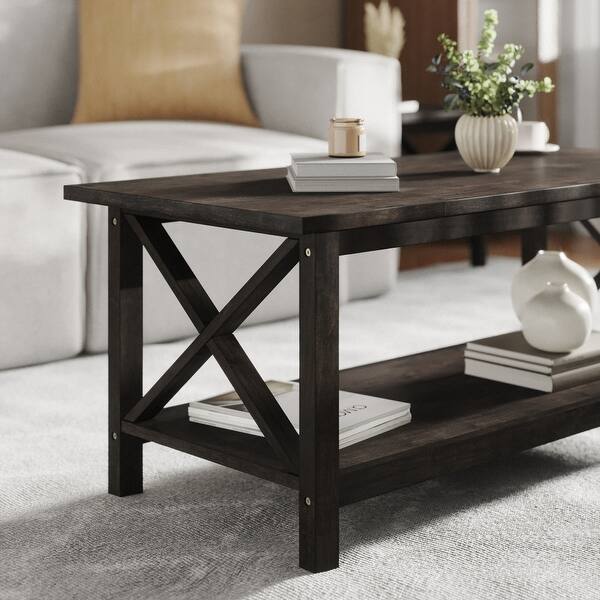 Solid Wood Traditional Farmhouse Coffee Table - On Sale - Bed Bath ...