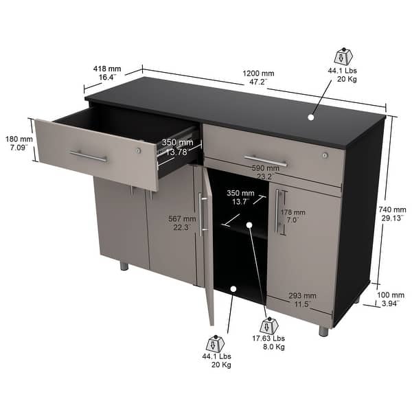 Inval Maestrik 4-Door Double Storage Cabinet - Bed Bath & Beyond - 39316412