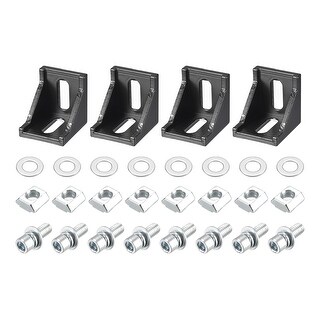 4Set 4040 Inside Corner Bracket Gusset Mount Kits 38x38x35mm (Black ...