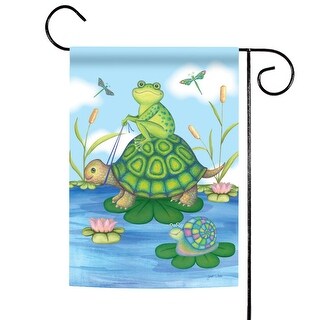 Blue and Green Pond Pals Outdoor Garden Flag 18" x 12.5" - Bed Bath ...