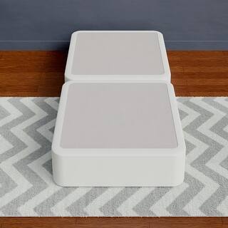 4-Inch Low Profile Split Wood Box Spring for Mattress, Twin, White ...