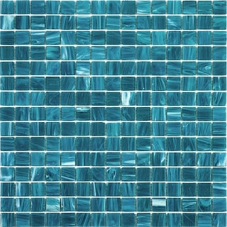 Apollo tile 12" x 12" Celestial Glossy Pacific Blue Glass Tile (20 sq ...