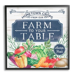 Stupell Farm To Table Crops Framed Giclee Art Design by Mollie B. - Bed ...