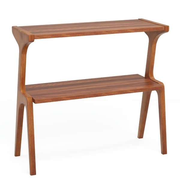 Wood 2-Tier Narrow End Side Chairside Table for Living Room - Bed Bath ...