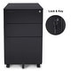 Modern SOHO Design 3-Drawer Metal Mobile File Cabinet with Lock Key ...