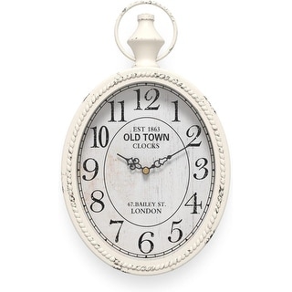 Small Retro Oval Wall Clock, Battery Operated Silent Decor Wall Clocks ...