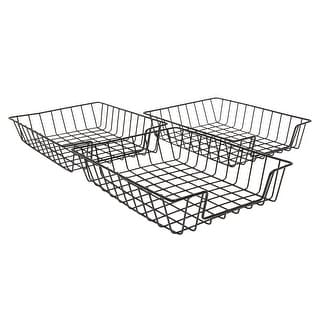 3x Wire Letter Paper Inbox Trays Organizer for Office File Mail Storage ...