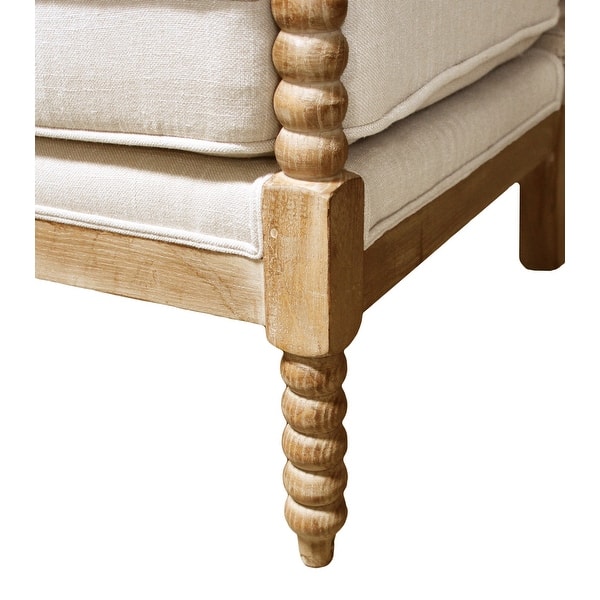 Wyndham Ivory Linen Occasional Chair with Spindle Frame - Bed Bath ...