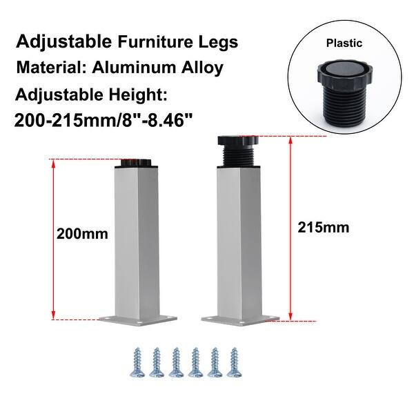 8 Inch Furniture Legs Aluminium Alloy Sofa Couch Table Wardrobe Worktop ...