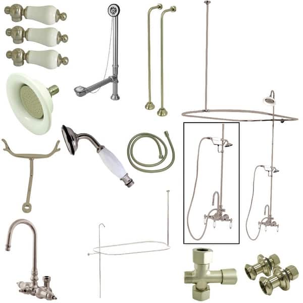 Kingston Brass Vintage Shower System with Shower Head, Clawfoot Tub ...