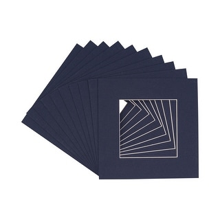 8x8 Mat for 16x16 Frame - Precut Mat Board Acid-Free Navy 8x8 Photo ...
