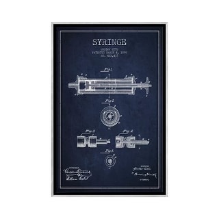 iCanvas "Syringe Navy Blue Patent Blueprint" by Aged Pixel Framed - Bed ...