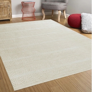 9x12 Ivory Light Cream Waves Geometric Abstract Soft Pile Boho Minimal ...