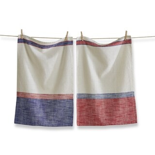 Set of 2 Weekend Cotton Red and Blue Colorblock on Beige Background ...