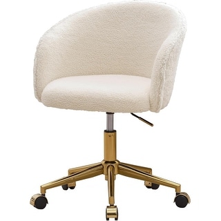 360° Swivel Fuzzy Office Chair with Adjustable Height, Silent Wheels ...