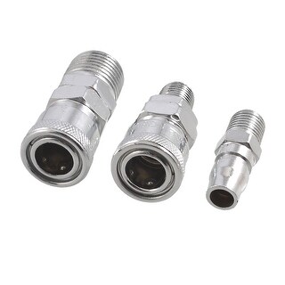 Unique Bargains Pneumatic 1/2 1/4 Thread One Touch Quick Coupling ...