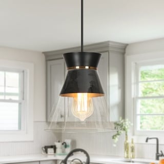 Modern Farmhouse 1-Light Pendant Light Water Textured Rectangle Acrylic ...
