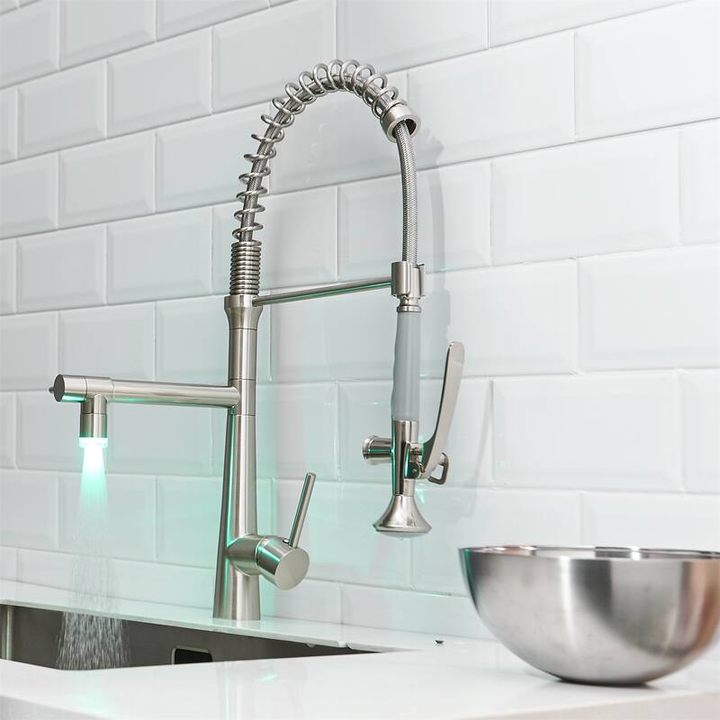 Single Handle Heavy Duty Commercial Style LED Kitchen Sink Faucet ...